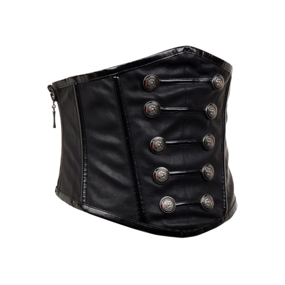 Intimates & Sleepwear | Faux Leather Rivet Steampunk Retro Boned Wide ...